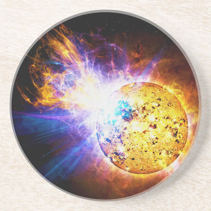 Solar Flare from the Star EV Lacertae EV Lac Sandstone Coaster | Zazzle