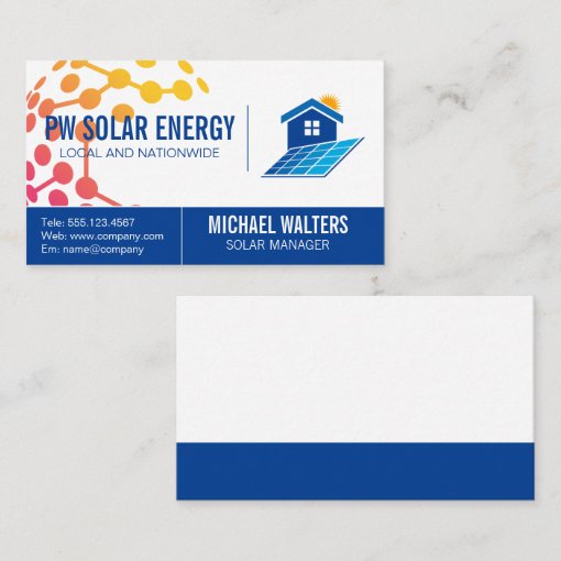 Solar House Power Logo | Tech Energy Business Card | Zazzle