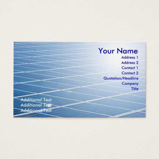 Solar Panel Business Card | Zazzle.com