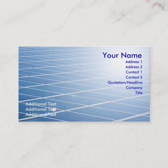 Solar Panel Business Card | Zazzle.com