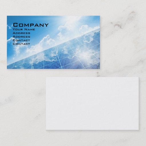 Solar Panel Business Card | Zazzle