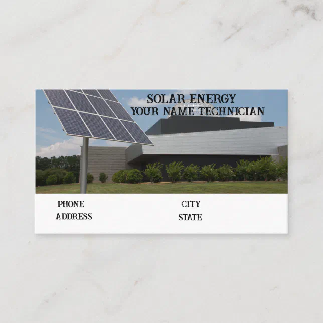Solar Panel Company Business Card | Zazzle