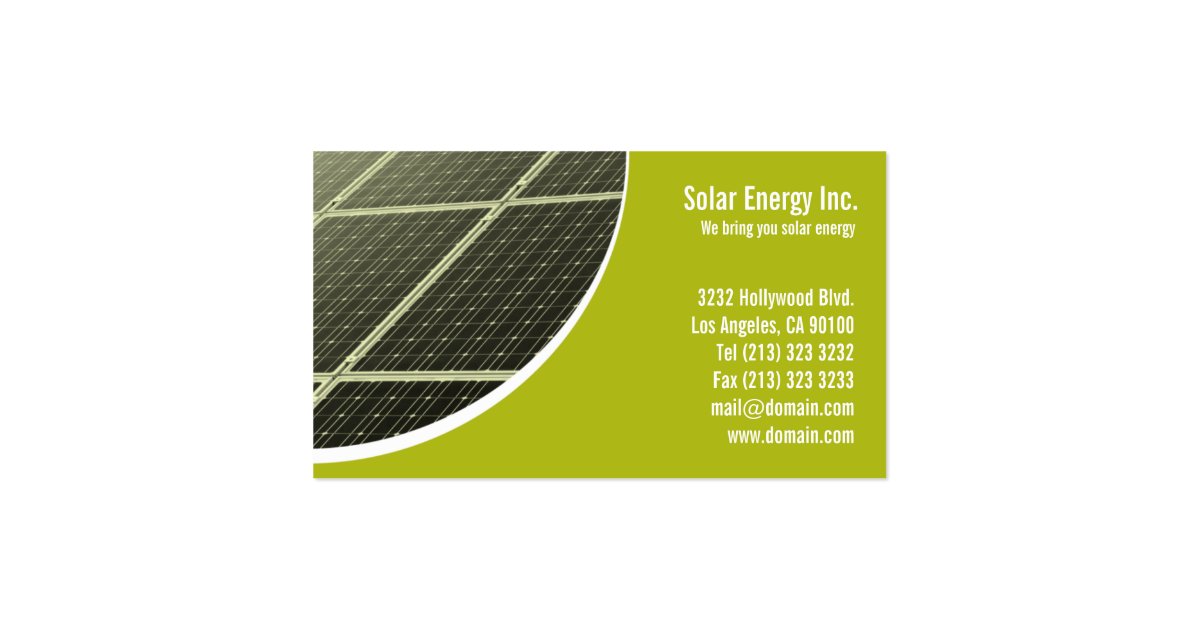 Solar Panel Green Energy Business Card | Zazzle