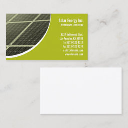 Solar Panel Green Energy Business Card | Zazzle
