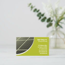 Solar Panel Green Energy Business Card | Zazzle