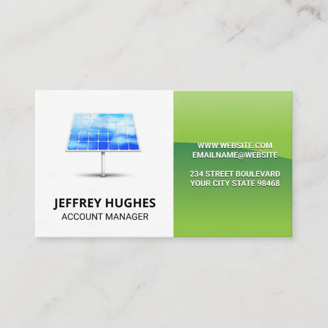 Solar Panel Icon | Clean Energy Business Card | Zazzle