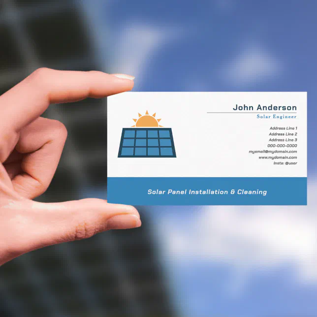 Solar Panel Installation & Cleaning Business Card | Zazzle