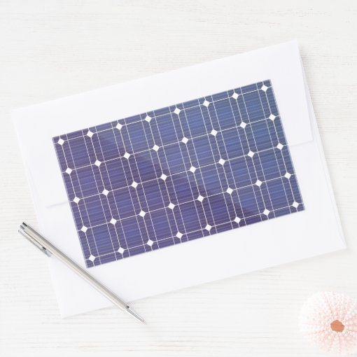Solar panel on white rectangular sticker | Zazzle