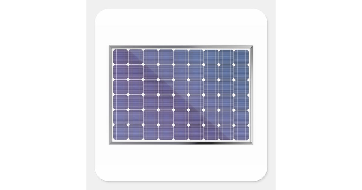 Solar panel on white square sticker | Zazzle