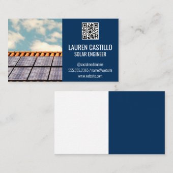Solar Panel Roof | QR Scan Code Business Card | Zazzle