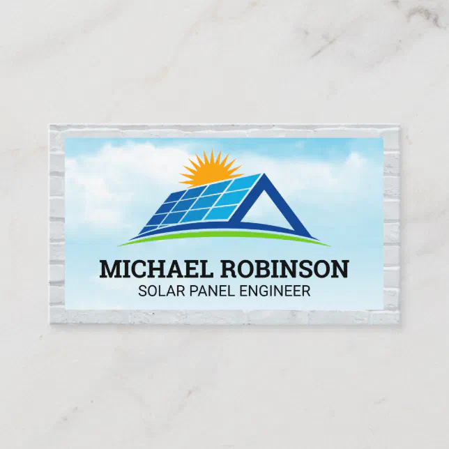 Solar Panel Roof | Sky and Sun Business Card | Zazzle