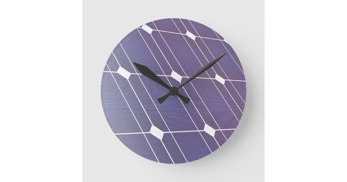 Solar panel round clock | Zazzle