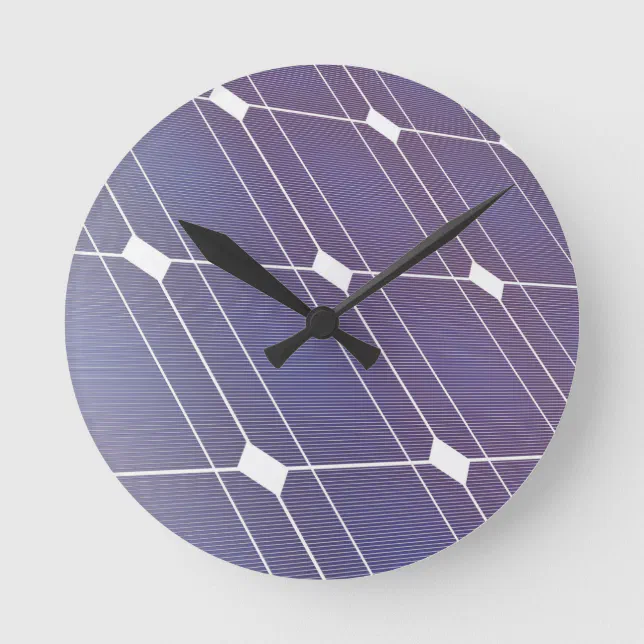 Solar panel round clock | Zazzle