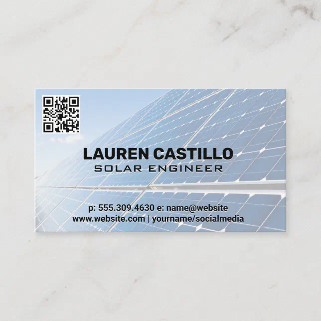 Solar Panel Technology | QR Scan Code Business Card | Zazzle
