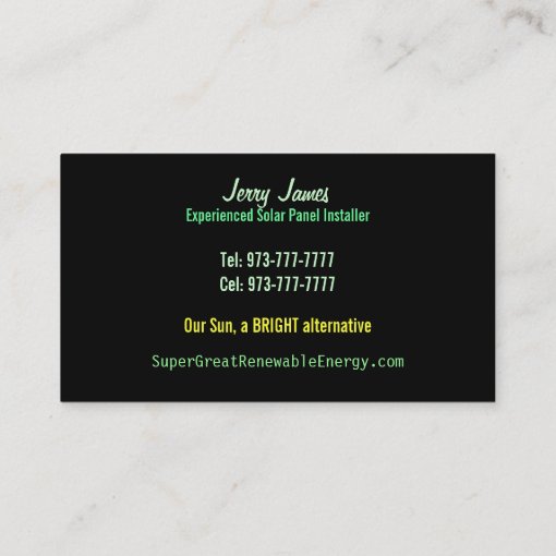 Solar Panels Business Cards | Zazzle