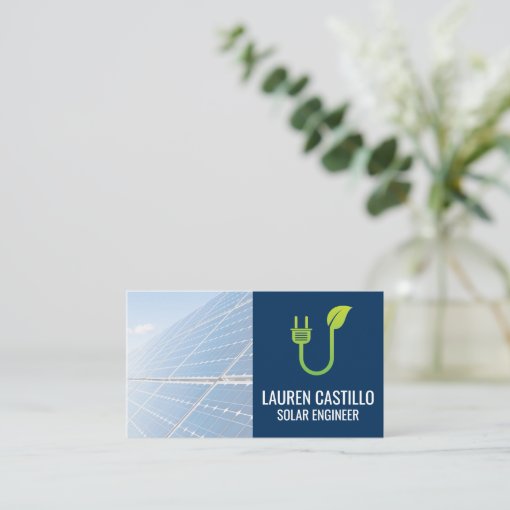 Solar Panels | Clean Energy Logo Business Card | Zazzle