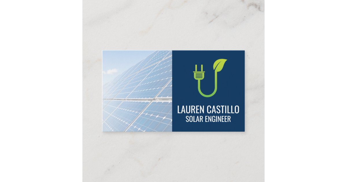 Solar Panels | Clean Energy Logo Business Card | Zazzle