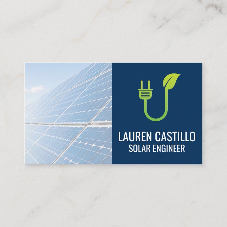 Solar Panels | Clean Energy Logo Business Card | Zazzle
