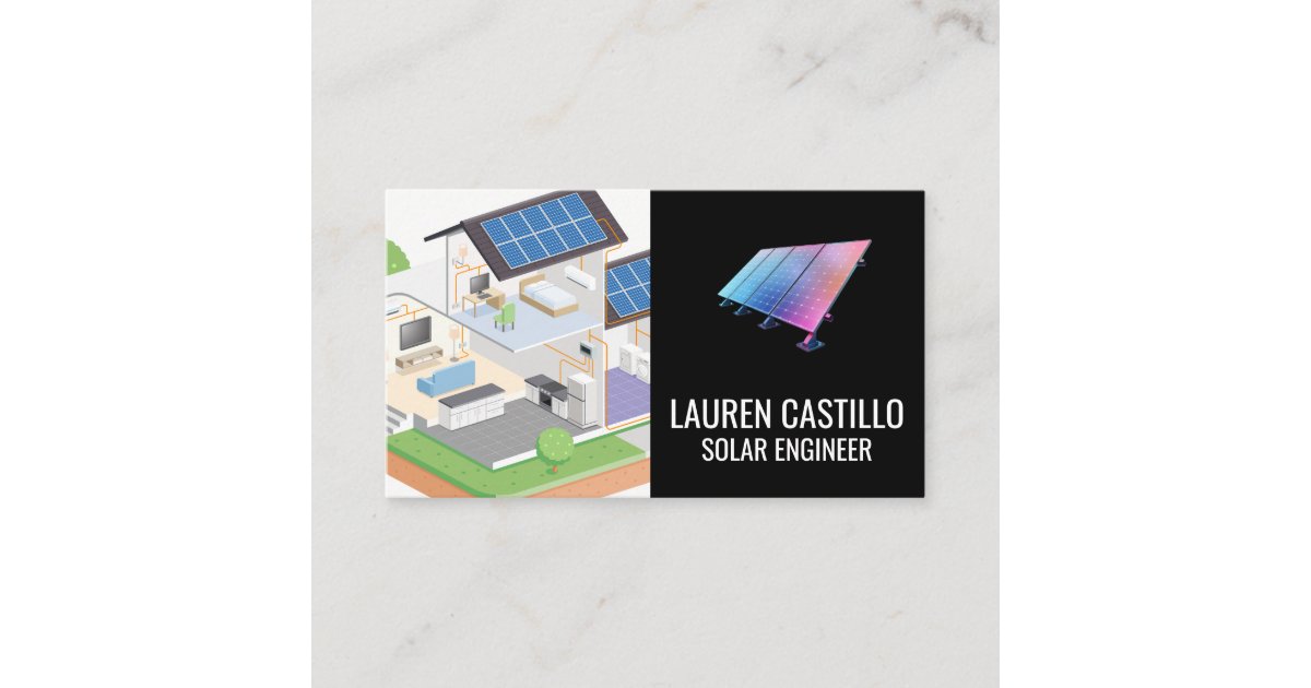 Solar Panels | Clean Energy Logo Business Card | Zazzle