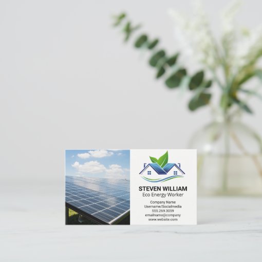 Solar Panels | Eco Home Installer Business Card | Zazzle