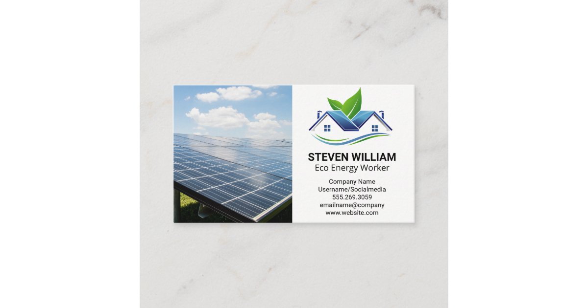 Solar Panels | Eco Home Installer Business Card | Zazzle
