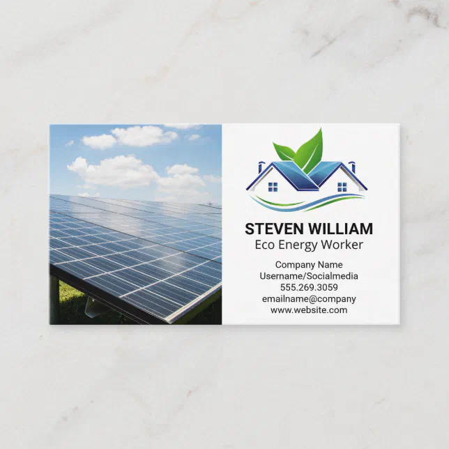 Solar Panels | Eco Home Installer Business Card | Zazzle