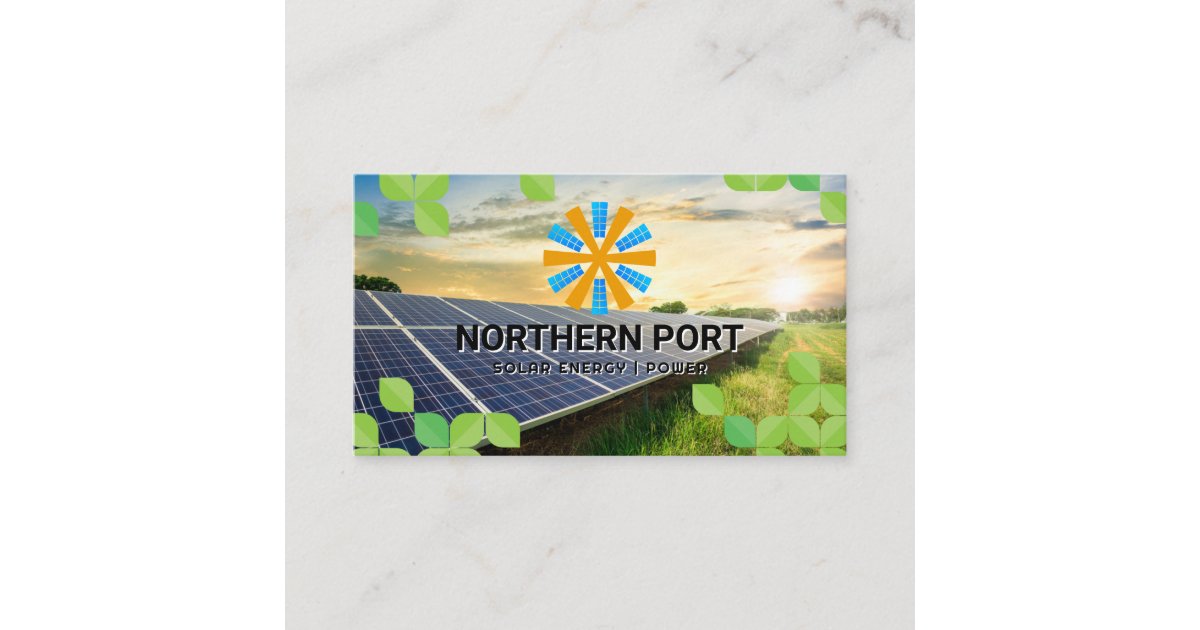 Solar Panels | Energy Logo Business Card | Zazzle