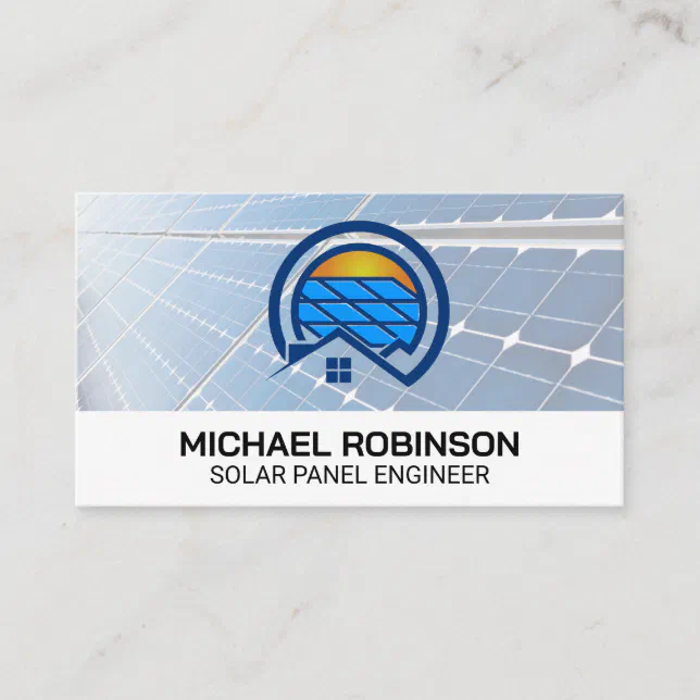 Solar Panels | Home Energy Logo Business Card | Zazzle