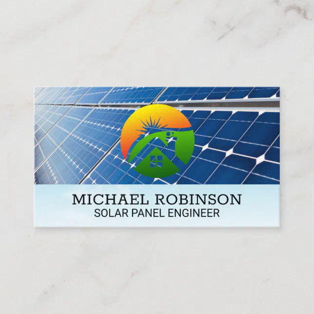 Solar Panels | Home Sun Logo Business Card | Zazzle