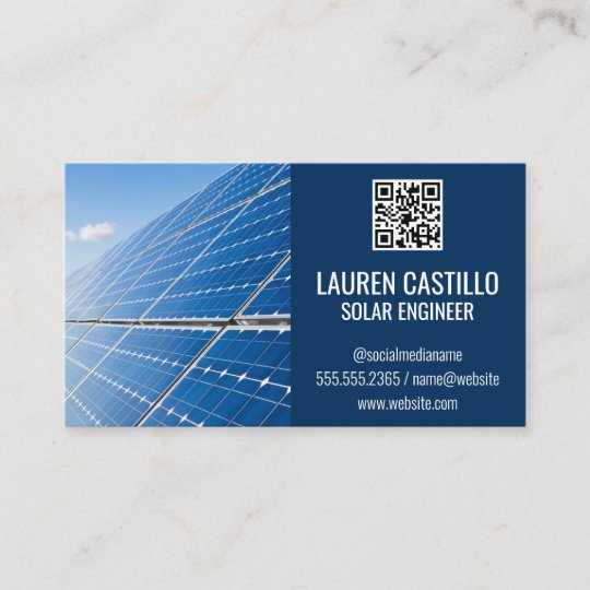 Solar Panels | QR Scan Code Business Card | Zazzle.com