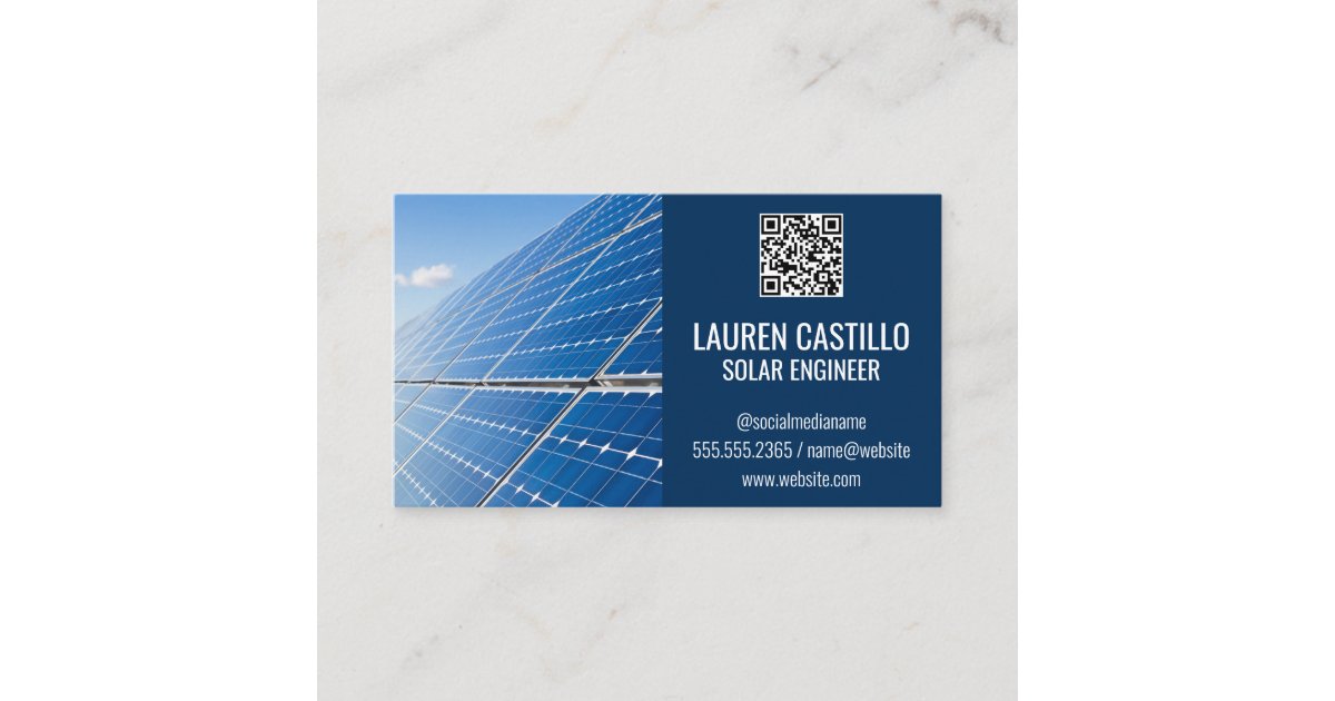 Solar Panels | QR Scan Code Business Card | Zazzle