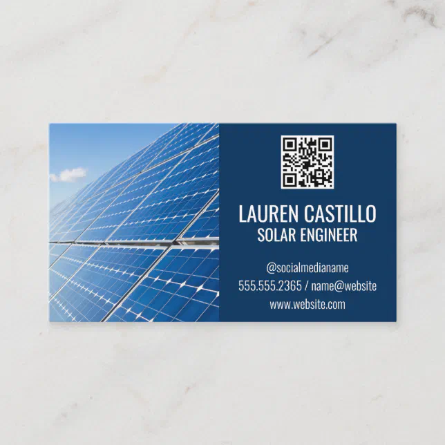 Solar Panels | QR Scan Code Business Card | Zazzle