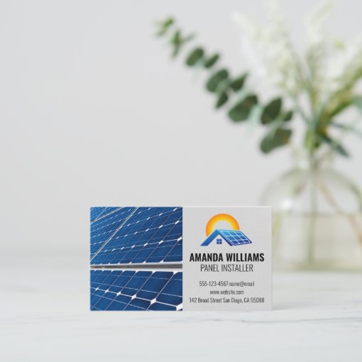 Solar Panels | Roof Solar Energy Business Card | Zazzle