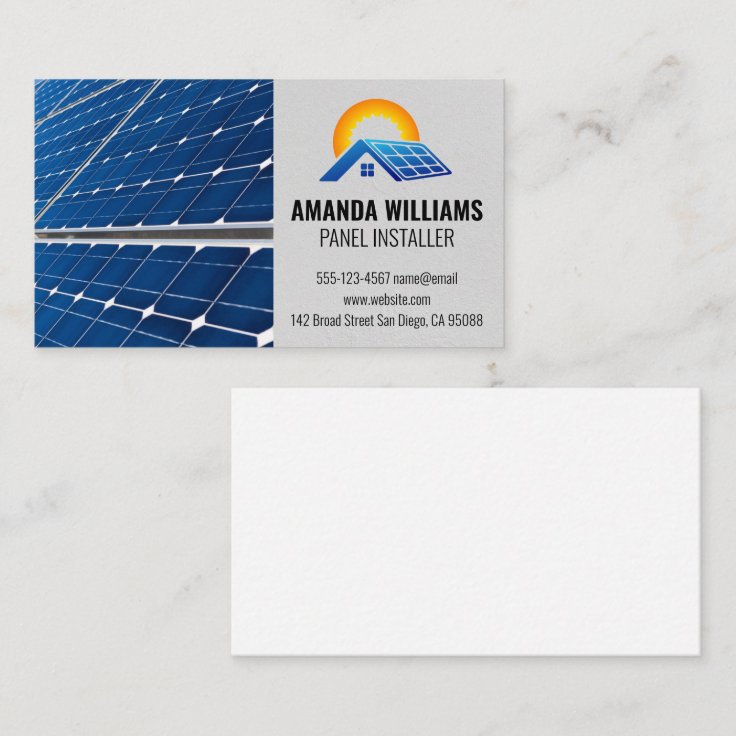 Solar Panels | Roof Solar Energy Business Card | Zazzle