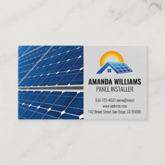 Solar Panels | Roof Solar Energy Business Card | Zazzle