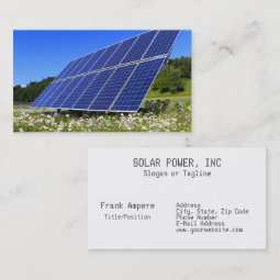 Solar Panels Sustainable Energy Business Card | Zazzle