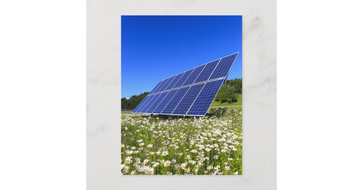 Solar Panels with rural landscape Postcard | Zazzle