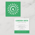 Solar power electricity sun green energy modern square business card ...