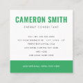 Solar power electricity sun green energy modern square business card ...