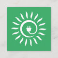Solar power electricity sun green energy modern square business card ...