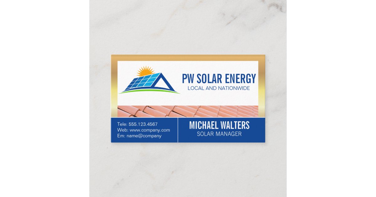 Solar Power | Home Tech Logo Business Card | Zazzle
