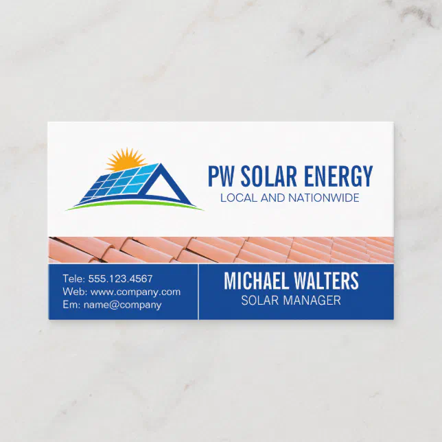 Solar Power | Home Tech | Roof Business Card | Zazzle
