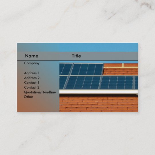 solar power / panel business card | Zazzle.com