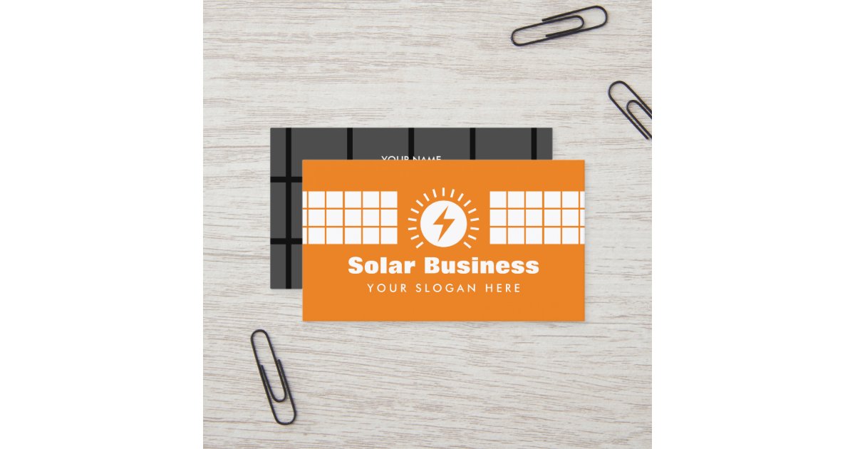 Solar power panel design business card template | Zazzle