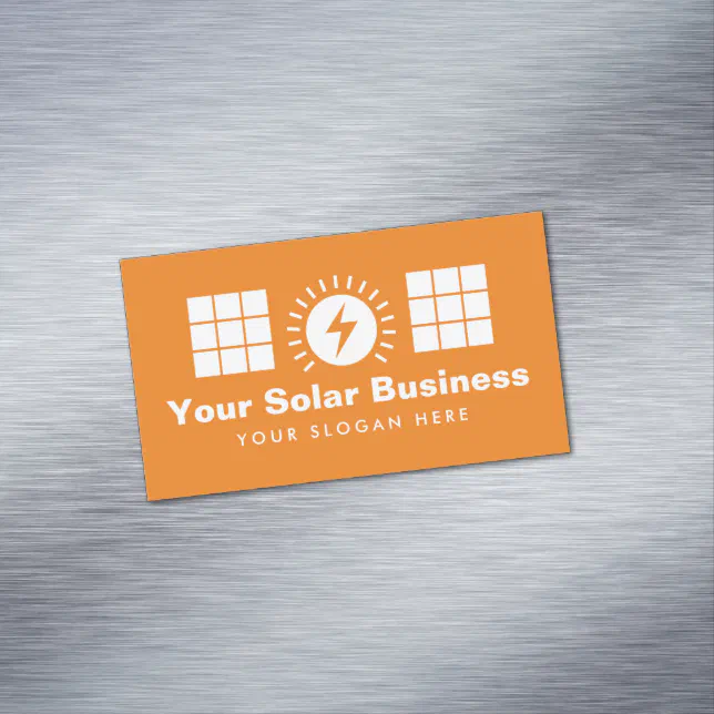 Solar power panel installer business card magnet | Zazzle