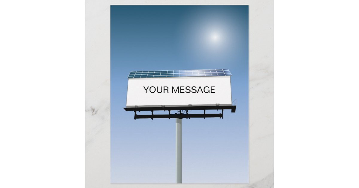 Solar Powered Billboard Flyer | Zazzle