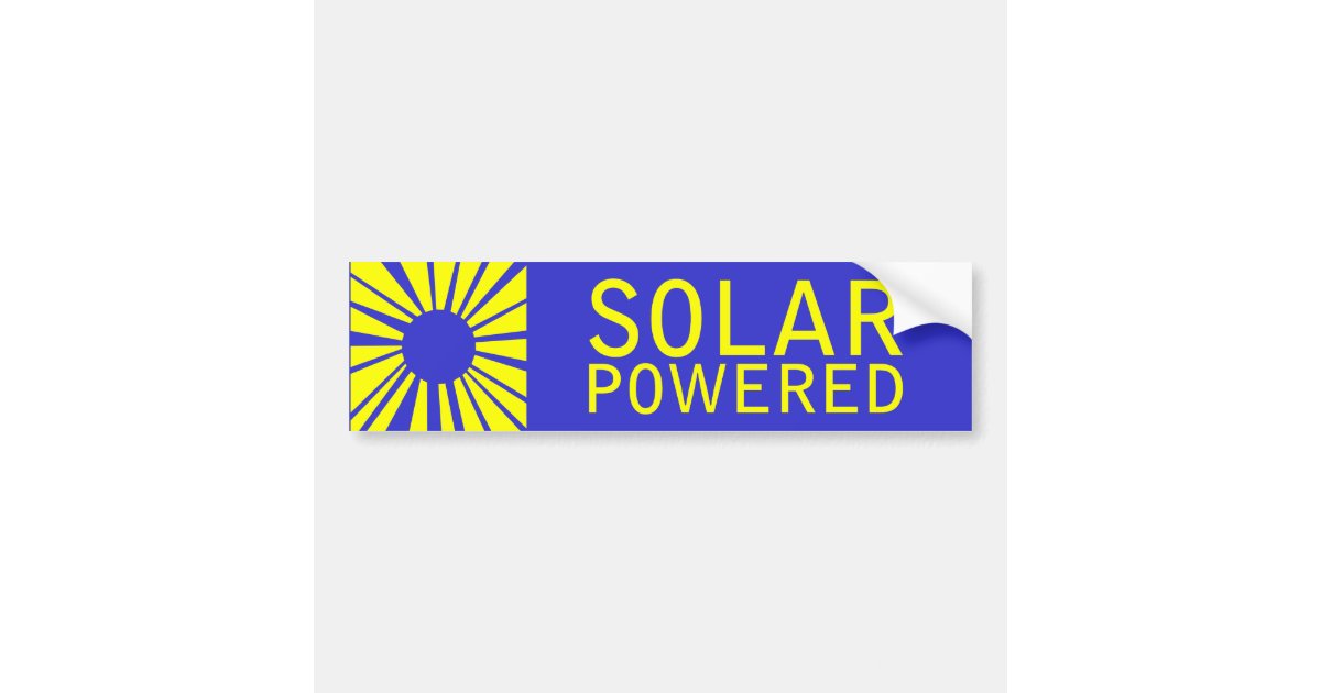solar powered bumper sticker | Zazzle