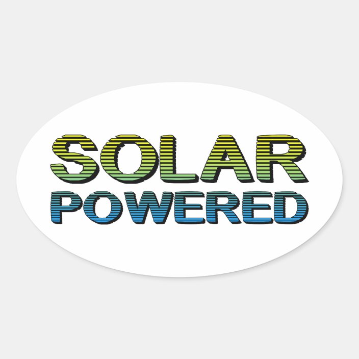 solar powered oval sticker | Zazzle.com