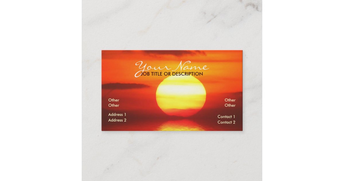 Solar Sun Business Card | Zazzle