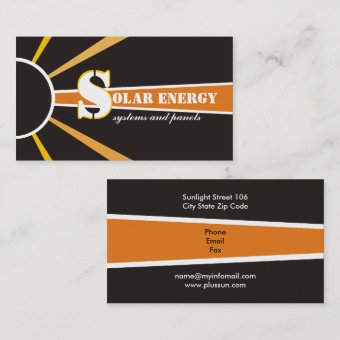 Solar/sun Energy/Power alternative sources Business Card | Zazzle